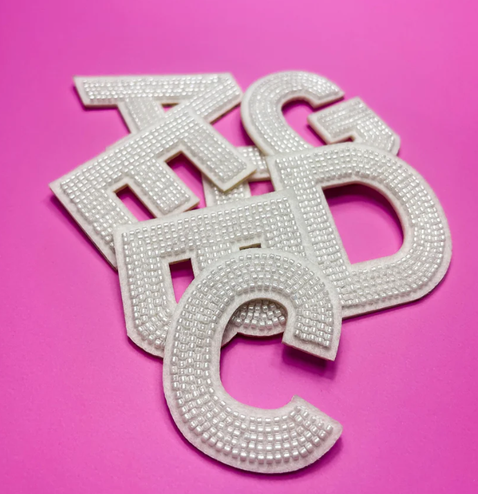 White Beaded Custom Letters – Eve Marie's Boutique