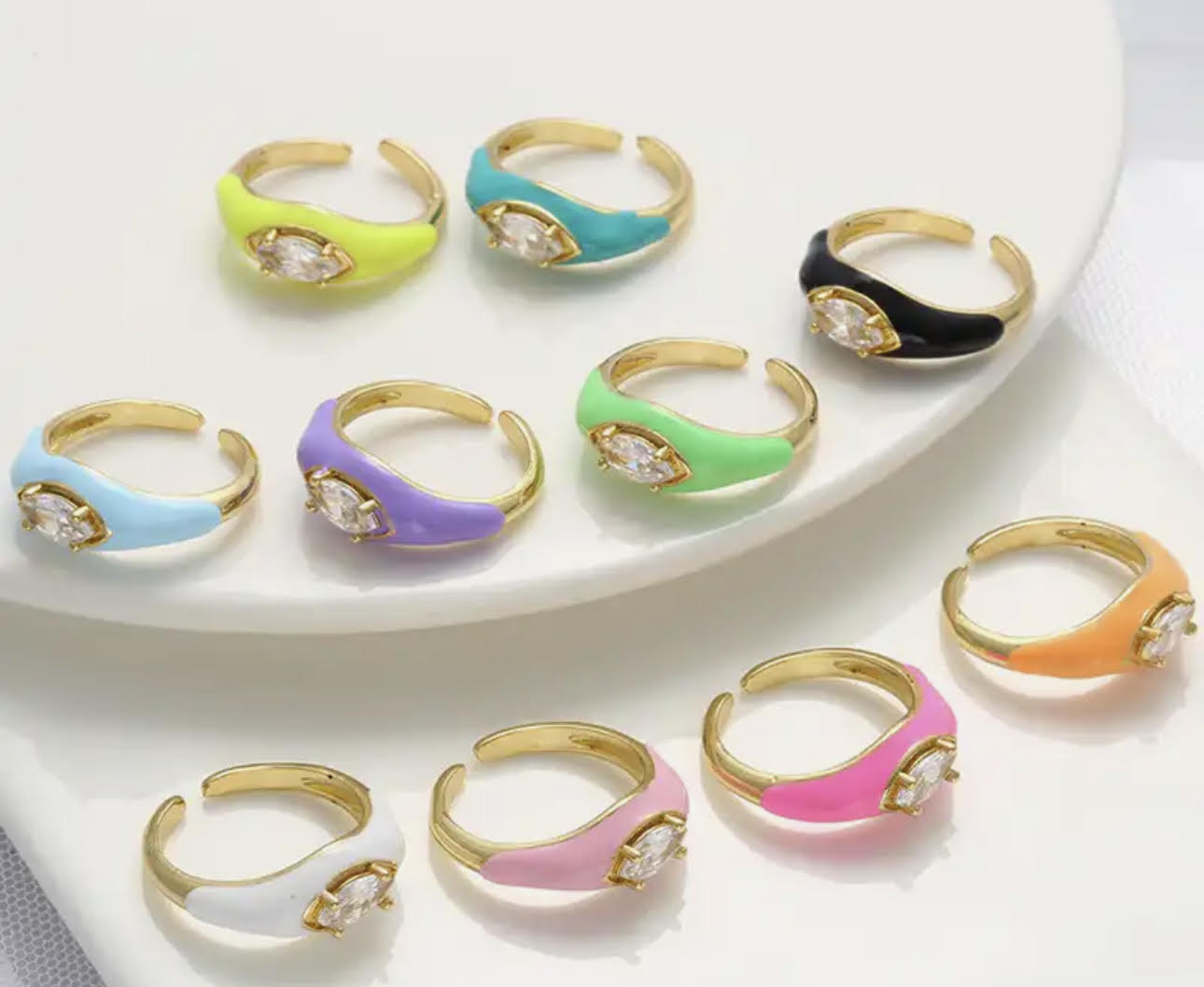 Colorful Stackable Enamel Rings – Eve Marie's Boutique